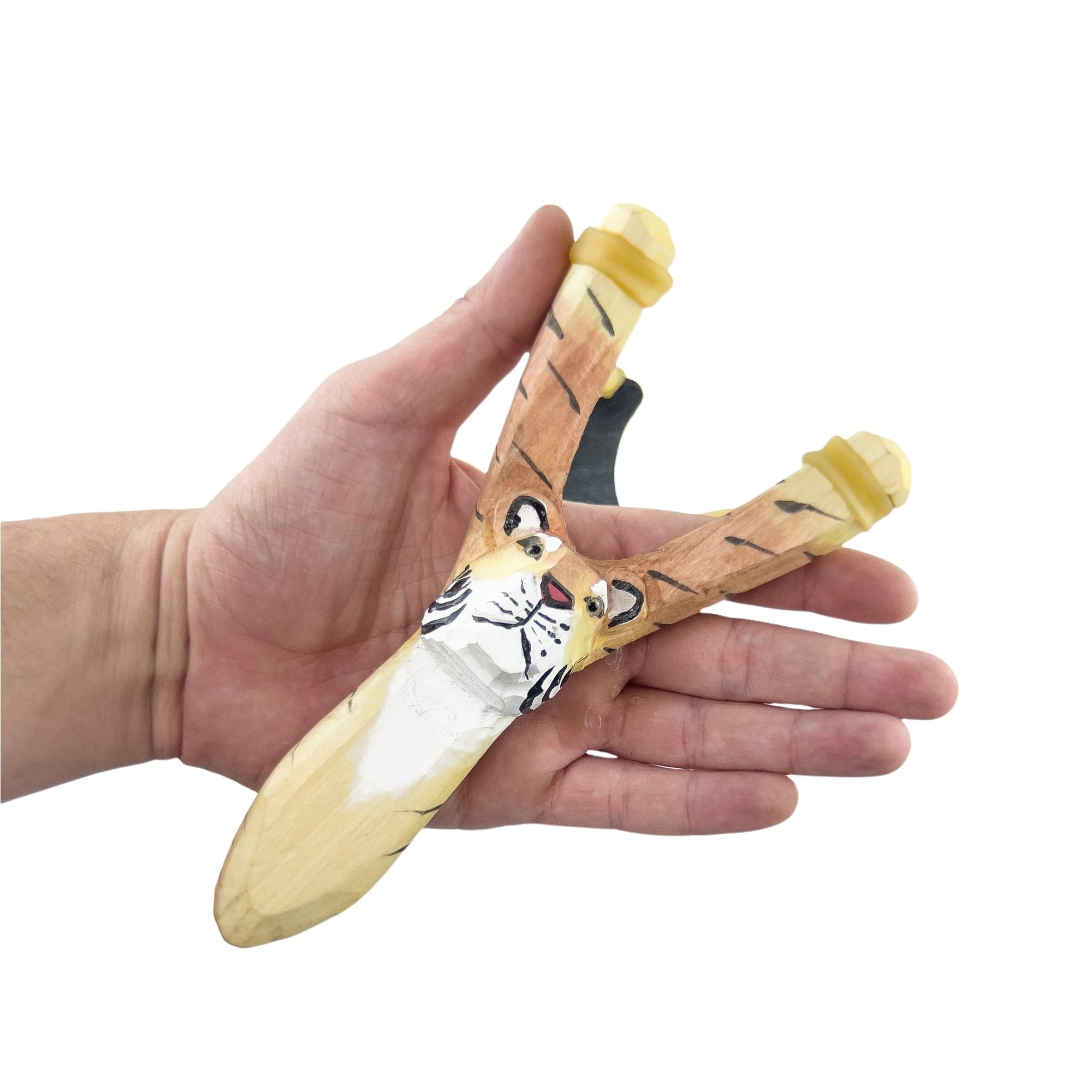 Wooden Tiger Slingshot + Felt Ammo (pack of 10) – Hella Slingshots