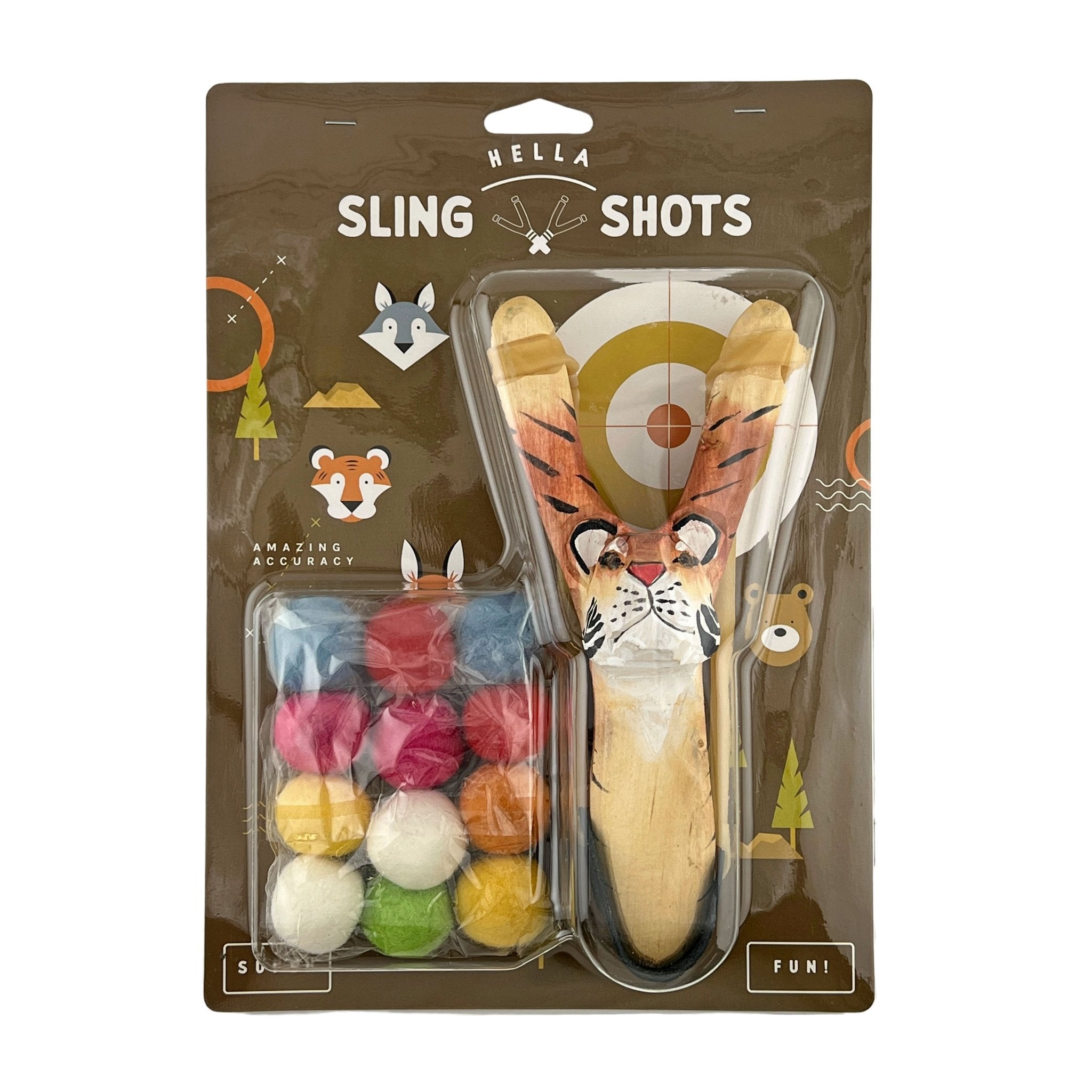 Wooden Tiger Slingshot + Felt Ammo – Hella Slingshots